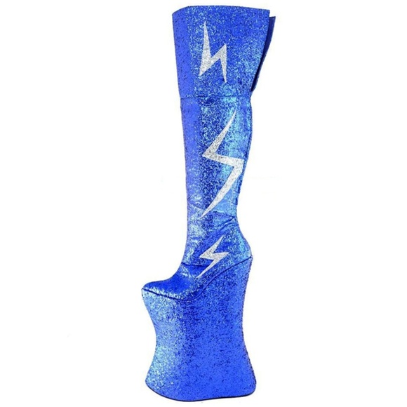 Pleaser | Shoes | Pleaser Viva Rare Blue Rave Drag Platform Boots ...